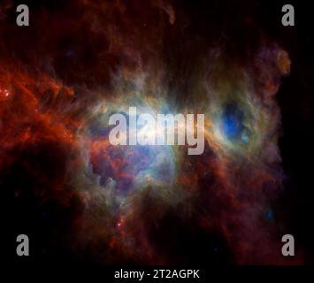 This NASA image shows two massive galaxy clusters previously captured ...