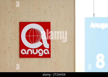 Anuga-Logo auf der Lebensmittelmesse Anuga, der weltweit führenden Ernährungsmesse für Handel ...