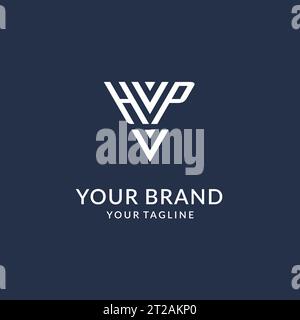 HP logo initials triangle shape style, creative logo design vector ...