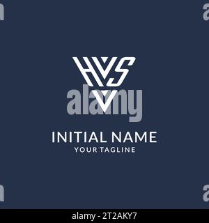HS Monogram logo letter with triangle play button shape style on ...