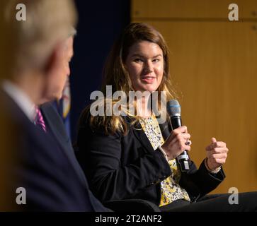 NASA Deputy Associate Administrator Casey Swails introduced the panel ...