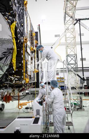 NASA's Psyche Solar Array Integration. NASA team members prepare the ...