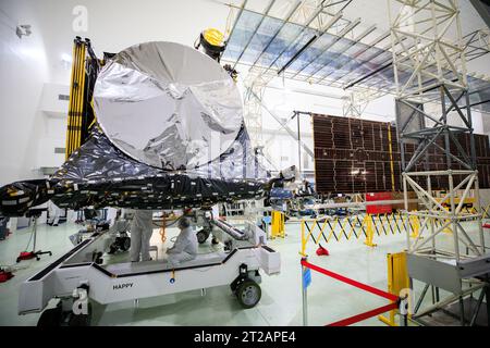 NASA's Psyche Solar Array Integration and Walkout. Team members prepare ...