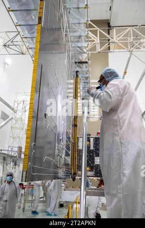 NASA's Psyche Solar Array Stowed for Launch. Team members have ...