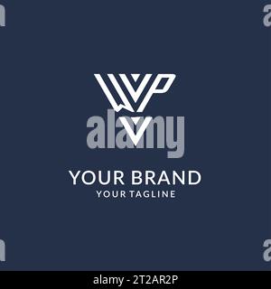 WP Logo letter monogram with triangle slice shape design template Stock ...
