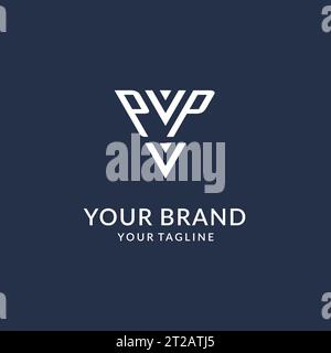 PP Monogram logo letter with triangle play button shape hexagonal ...