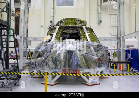 The Orion crew module for Artemis I, shown here on May 2, 2019 ...