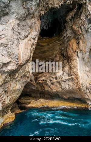 White Grotto or Cave on Capri Island, called Grotta Bianca, a Sea Cave ...