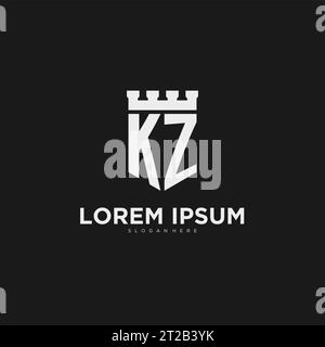 KZ logo monogram with fortress castle and shield style design ideas ...