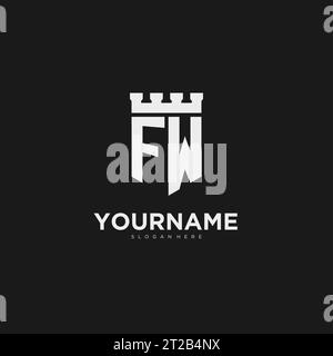 FW monogram initial name with shield shape icon design vector graphic ...