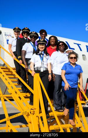 Senior managers at NASA’s Kennedy Space Center pose inside the Florida ...