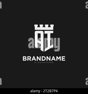 Monogram AI with shield fortress logo design style vector graphic Stock Vector Image & Art - Alamy