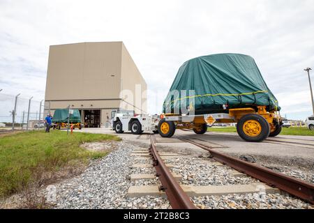 One of two Artemis II aft skirts for NASA’s SLS rocket boosters was ...