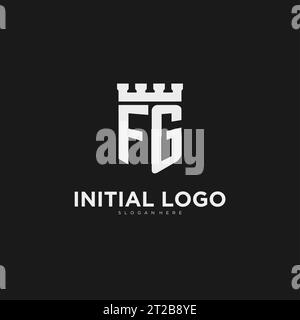 Initials FG logo shield guard shape, creative logo design concept vector graphic Stock Vector ...