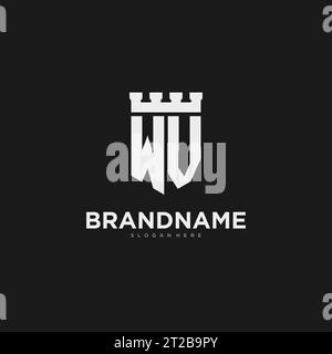WV logo monogram with fortress castle and shield style design ideas Stock Vector Image & Art - Alamy
