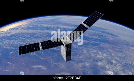 Starling’s four CubeSats in low Earth orbit (illustration). NASA’s ...