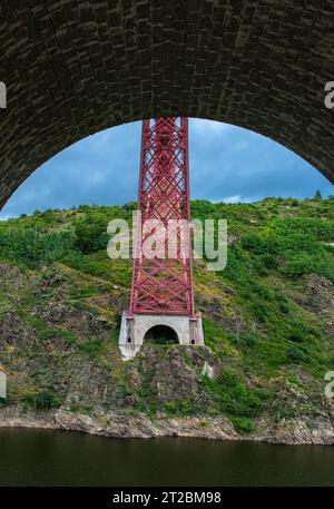 Garabit Viaduct, a red railway arch bridge constructed by Gustave ...
