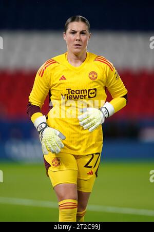 Paris Saint-Germain goalkeeper Mary Earps during a training session at ...
