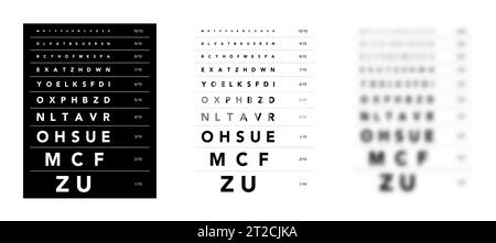 Monoyer chart Eye Test Chart medical illustration. line vector sketch ...