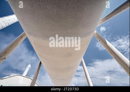 Calx roasting rotating furnace with pipe and steam at plant Stock Photo ...