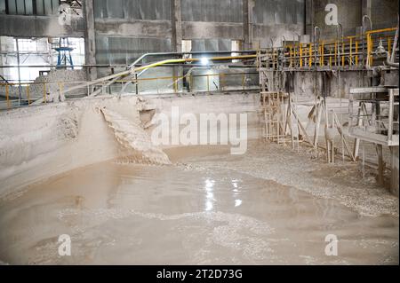 Sludge preparation container for gas silica blocks at plant Stock Photo ...