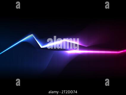 Blue ultraviolet neon glowing laser lines hi-tech background. Abstract futuristic vector design ...