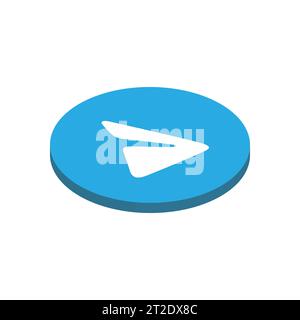 Telegram instant messaging app icon. 3D isometric vector illustration ...