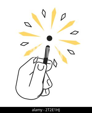 Middle eastern hand holding sparkler flare cartoon character hand ...