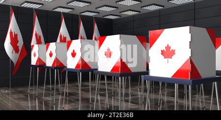 Canada - polling station and voting booths with coat of arms - election ...