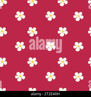 Floral viva magenta seamless vector pattern. Color of the year girly ...