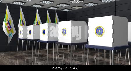 American Virgin Islands - polling station with many voting booths ...