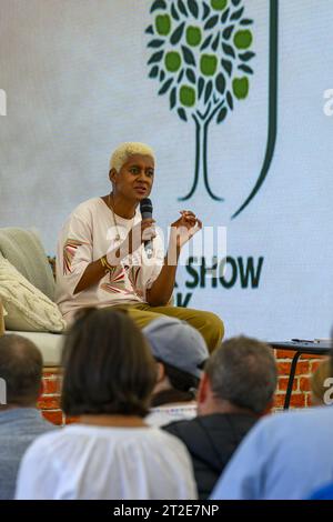 Gardeners' World presenter Arit Anderson filming in one of the show ...