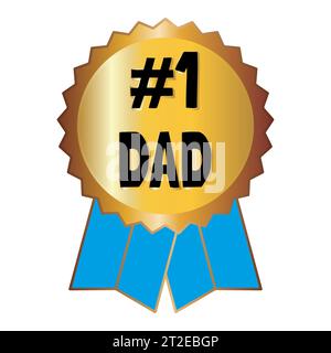 Best dad award ribbon rosette. World Best Dad Badge award vector ...