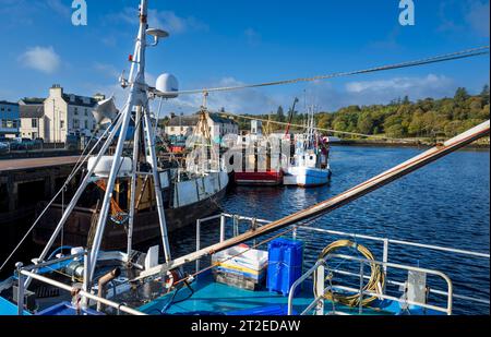 General view of the harbour in Stornoway, Island of Lewis, Outer ...
