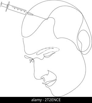 Continuous one line drawing of platelet rich plasma injection procedure ...