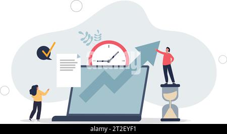 Time tracking and effective working hours management Stock Vector Image ...