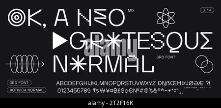 Headline alphabet and font. Neo grotesque sans serif font with graphic ...