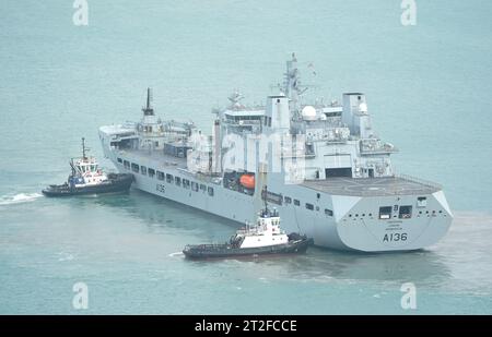 The Royal Fleet Auxiliary tide-class replenishment tanker RFA ...