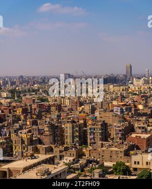 Cairo city view from the Alabaster Mosque at the medieval citadel of ...