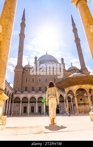 The courtyard of the alabaster mosque in Cairo, Egypt; [Alabaster ...