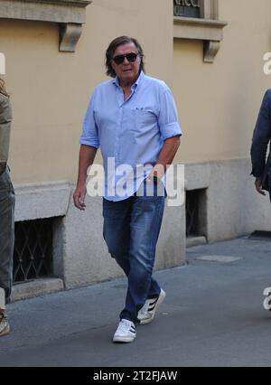 Adriano Panatta and his wife Anna Bonamigo walking in the fashion ...