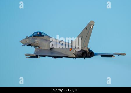 Spanish Eurofighter jet doing a demonstration flight Stock Photo - Alamy