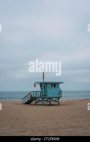 The lifeguard house on the coast of Malibu, California. United States ...