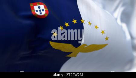 Flag of the Autonomous Region of the Azores Stock Photo - Alamy
