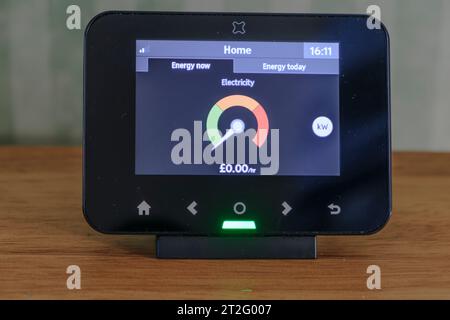 A GEO electricity smart meter. Showing moderate electicity useage Stock ...