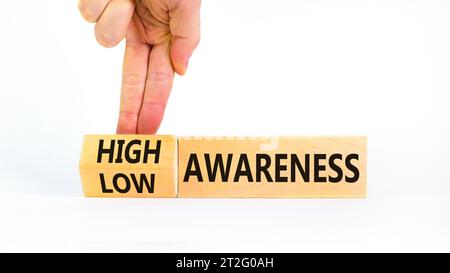 High or low awareness symbol. Concept words High awareness Low ...