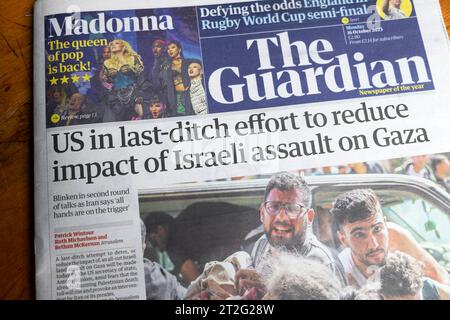GAZA newspaper headline on front page of The New European Palestinian ...