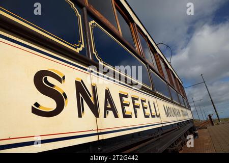 Snaefell Mountain Railway tram number 1 at Snaefell station, Isle of ...