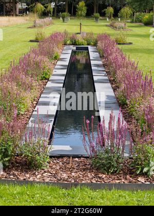 Rill water feature at Breezy Knees gardens near York Stock Photo - Alamy