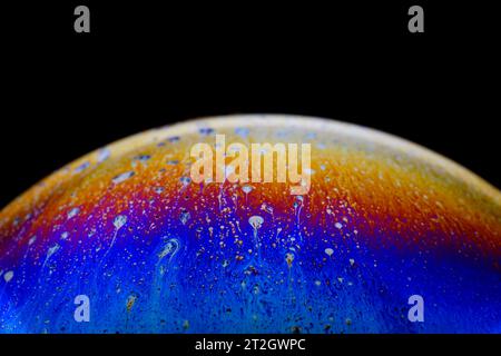 Closeup view soap bubble similar colorful, fantastic planet Stock Photo ...